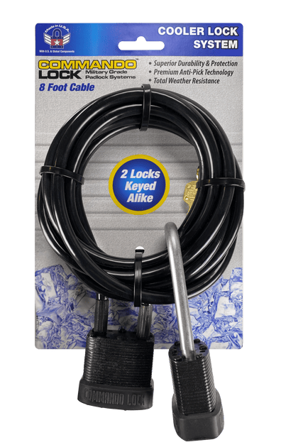Commando Strong Cable Lock | Cooler Lock | 2 Blackout Highly Secure ...